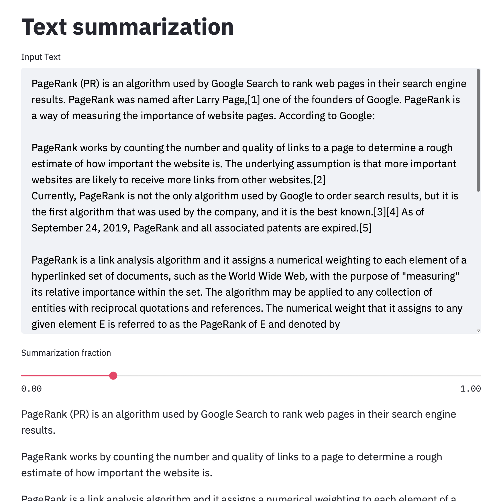 Text Summarization App · Joshua Cook